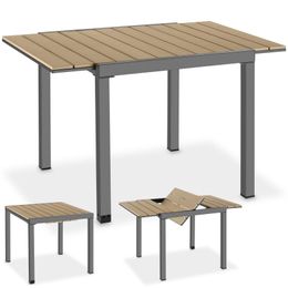 TecTake&reg; Aluminium Gartentisch, f&uuml;r 4-6 Personen, ausziehbar, wetterfest und UV-best&auml;ndig, 80&ndash;120 x 80 x 74 cm