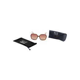 H.I.S. Sonnenbrille H.I.S "hochwertige polarisierende Gl&auml;ser", Damen, braun, gemustert, kontrastfarbene Details, Sonnenbrillen Sonnenbrille, Schmetterlingsform, Filterkategorie 3, modisch ohne Rahmen