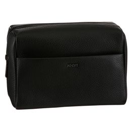 JOOP! Kosmetiktasche JOOP "cardona eris washbag lhz", Herren, Gr. B/H/T: 25cm x 17cm x 13cm, schwarz, Leder, Taschen Kosmetiktasche, mit Rei&szlig;verschluss-Innenfach