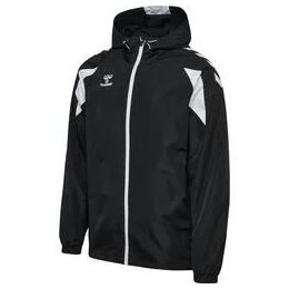 Allwetterjacke Hummel "HMLCORE 2.0 ALL-WEATHER JACKET", Herren, Gr. L (52), schwarz, wei&szlig;, Web, Obermaterial: 100% Polyester, kontrastfarbene Details, unifarben mit Farbeins&auml;tzen, normal normal, elastischer Bund, Jacken, f&uuml;r vielseitige sportliche Aktivit&auml;ten, wasserabweisend