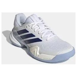 Tennisschuh Adidas PERFORMANCE "BARRICADE 14 CLAY", Damen, Gr. 40, cloud wei&szlig;, cyber metallic, dunkelblau, Synthetik, Textil, Schuhe, Sandplatzschuhe f&uuml;r Aschepl&auml;tze