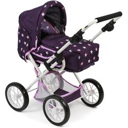 Bayer Chic 2000 Kombi-Puppenwagen CHIC2000 "Leni", lila (stars lila), Puppenwagen, KinderB:37cm H:68cm T:64cm, Kunststoff, Metall, Stoff, mit herausnehmbarer Tragetasche, B:37cm H:68cm T:64cm