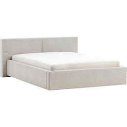 Meise M&ouml;bel Polsterbett MEISE.M&Ouml;BEL "Cube wahlweise mit Matratze und Bettkasten", beige (beige, beige), B:180cm L:227cm, Betten, Polsterbett, extra flaches Kopfteil, erh&auml;ltlich in den Breiten 140cm, 160cm & 180cm