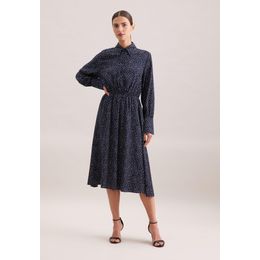 Sommerkleid Seidensticker, Damen, Gr. S(36), Normalgr&ouml;&szlig;en, blau (dunkelblau), 100% Viskose, bedruckt, regular fit, Kleider Sommerkleid, 1/1 Kragen Druck