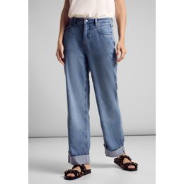 Comfort-fit-Jeans Street One, Damen, Gr. 29, L&auml;nge 30, blau (light blau washed), Jeans, 64% Baumwolle, 36% Lyocell, unifarben, lang, Jeans, High Waist