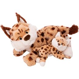 Kuscheltier Nici "Wild Friends GREEN, Luchs Mutter & Kind, 40 cm & 20 cm liegend", beige, Pl&uuml;schfiguren, KinderB:40cm H:21cm L:22cm, Pl&uuml;sch, Kuscheltier, enth&auml;lt recyceltes Material, B:40cm H:21cm L:22cm