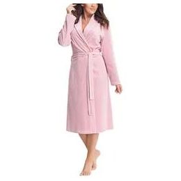 Damenbademantel AQUARTI "Bademantel Bamen Bademantel mit Schalkragen aus Velours" Gr. XL, rosa (puderrosa), XL, Obermaterial: 80% Baumwolle CO. 20% Polyester PES., Hausm&auml;ntel