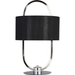 Searchlight Tischleuchte "Madrid LED Table Lamp - Chrome & Opal, Black Shade", chrom, schwarz und wei&szlig;, 1, &Oslash; 25cm H: 41cm, 1 Stk., Leuchten, Tischleuchte