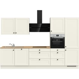 K&uuml;chenzeile Nobilia "Cascada II", NEU: individuell anpassbar mit gratis Profi-Beratung", wei&szlig; (k&uuml;che: wei&szlig;, korpus: lacklaminat wei&szlig;, arbeitsplatte: eiche sierra nachbildung), B:330,3cm H:216,6cm T:60cm, Komplettk&uuml;chen-Sets, K&uuml;chenzeile, vormontiert, Breite 330 cm, Ausrichtung w&auml;hlbar, wahlw. mit E-Ger&auml;ten