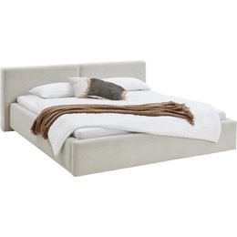 Meise M&ouml;bel Polsterbett MEISE.M&Ouml;BEL "Cube wahlweise mit Matratze und Bettkasten", beige (beige, beige), B:200cm L:227cm, Betten, Polsterbett, extra flaches Kopfteil, erh&auml;ltlich in den Breiten 140cm, 160cm & 180cm