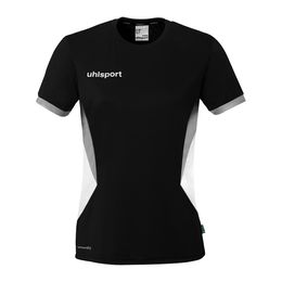 Trainingsshirt Uhlsport "Trainings-T-Shirt Equipe 29 Women", Damen, Gr. XS, schwarz (schwarz, wei&szlig;, steingrau), Obermaterial: 100% Polyester Pol. recyc.., Shirts