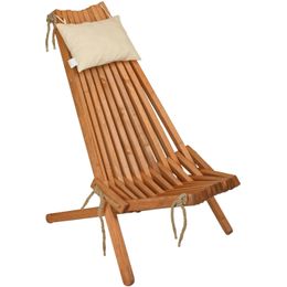 Gartenliege Garden Pleasure "Relaxsessel FALUN", beige (braun), Gartenliegen, Gartenliege, klappbar, Kiefernholz