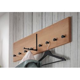 Hakenleiste Home Affaire "Dura", braun (buche), B:80cm H:22cm T:4,6cm, Massivholz, Hakenleisten, aus FSC-zertifiziertem Massivholz, Breite 50 oder 80 cm