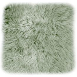 Stuhlkissen LUXOR living "Sitzauflage Lammfell", gr&uuml;n (salbei, felloptik unifarben), B:34cm H:5cm L:34cm, Lammfell, Dekokissen_Sitzkissen_Kissenh&uuml;llen, Stuhlkissen, ungepolstert, rund oder eckig, echtes Lammfell, auch als 4er Set
