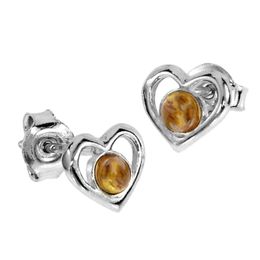 Paar Ohrstecker OSTSEE-SCHMUCK "OSTSEE-SCHMUCK Ohrstecker Herz Ohrstecker Herz", wei&szlig;, Ohrringe, Damen, 6x8mm, Silber 925 (Sterlingsilber)