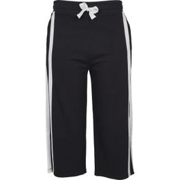 Culotte Urban Classics "Urban Classics Damen Ladies Taped Terry Culotte", Damen, Gr. XS, US-Gr&ouml;&szlig;en, schwarz, wei&szlig;, 90% Baumwolle, 10% Viskose, gestreift, loose fit, Hosen Culotte