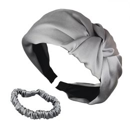 Diadem AILORIA "Set Hairband und Scrunchie S DELICAT & DOUX", Damen, grau, Modet&uuml;cher