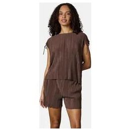 Blusenshirt Ragwear "Veriel Set YOUMODO", Damen, Gr. XXL (44), dunkelbraun, Material: 65% Polyester, 35% Viskose, weit h&uuml;ftlang, Rundhals, weit, Shirts Blusenshirt, Set bestehend aus kurzer Hose und T-Shirt