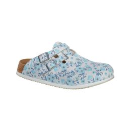 Pantolette Birkenstock "Kay SL", Damen, Gr. 40, blau, Obermaterial: 50% Rindsleder Leather cow. 50% Lammleder LEL., Schuhe Pantolette