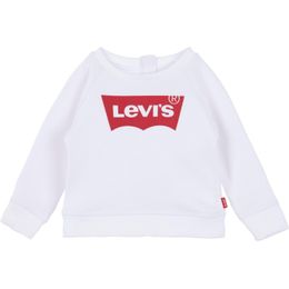 Sweatshirt LEVI'S KIDS "KET ITEM LOGO CREW", M&auml;dchen, Gr. 9M74, rot (rot, wei&szlig;), Sweatware, Obermaterial: 55% Baumwolle, 45% Polyester, bedruckt, regular fit normal, Rundhals, Rippb&uuml;ndchen, Sweatshirts Sweatshirt, for GIRLS