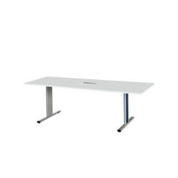 Sch&auml;fer Shop Sch&auml;fer Shop Select Besprechungstisch Planova Basic, mit Tischanschlussfeld, Rechteck, T-Fu&szlig;, B 2000 x T 800 x H 717 mm, lichtgrau/wei&szlig;alu