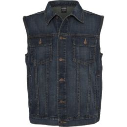 Jeansjacke Urban Classics "Urban Classics Herren Denim Vest", Herren, Gr. S, denimblau, 100% Baumwolle, unifarben, normal, amerikanischer Ausschnitt, Jacken Jeansjacke