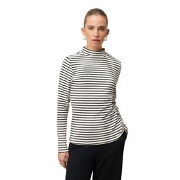 Kurzarmshirt Zero "Damen mit Stehkragen", Damen, Gr. 38, creamschwarz, Jersey, Obermaterial: 5% Elasthan, 95% Baumwolle (organic). F&uuml;llung:, bedruckt, figurbetont normal, eng, Shirts, Plain/ohne Details