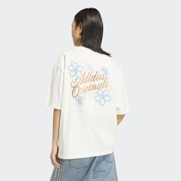 T-Shirt adidas originals "adidas originals SUMMER GLOW GRAFIK", Damen, Gr. L, sanftes wei&szlig;, Obermaterial: 100% Baumwolle, Rundhals, Shirts T-Shirt, Print T-Shirt