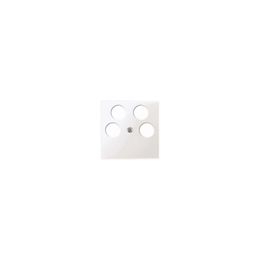 Merten Zentralplatte pws/gl f.Antenn.Dose 4Loch 296519)