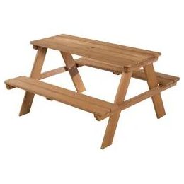 Kindersitzgruppe Roba "Picknick for 4 Outdoor Deluxe, Teakholz-Optik", teakholz, optik, Sitzm&ouml;bel-Sets, Kinder, B/H/T: 89cm x 50cm x 84,5cm, Massivholz, mit abgerundeten Ecken, B:89cm H:50cm T:84,5cm