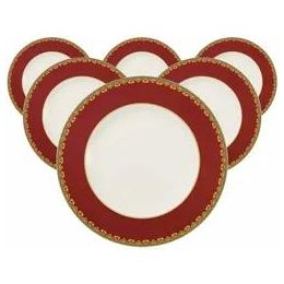 Villeroy & Boch Speiseteller VILLEROY & BOCH "Speiseteller Samarkand Rubin &oslash; 27,7 cm 6er Set bunt", bunt, L:27,7cm, Speiseteller, Speiseteller