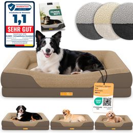 ELONEO Orthop&auml;disches Hundebett, Braun - Gr&ouml;&szlig;e M