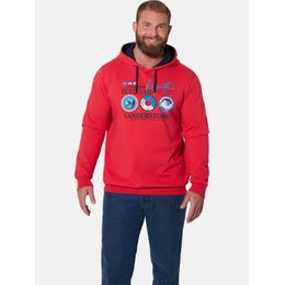 Kapuzensweatshirt Jan Vanderstorm "Sweatshirt WILMER", Herren, Gr. 4XL, rot, Obermaterial: 100% Baumwolle CO., Sweatshirts