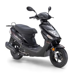 Luxxon Motorroller ECO (45km/h) E5 EFI, schwarz - 50ccm 4-Takt, 2,2kW/3PS, 1,9l/100km, 10" Reifen, mit Staufach, StVZO