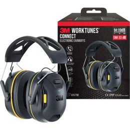 3M Kapselgeh&ouml;rschutz WorkTunes Connect, elektronisch, wasserbest&auml;ndig, Bluetooth/USB-C, SNR 33 dB, bis 40 h, Lautst&auml;rkeregelung, Akkubetrieb