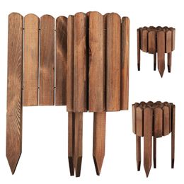 Aquagart 2 x Holz Rollzaun Dunkelbraun 30x200 cm Beeteinfassung f&uuml;r Beet-& Rasenabgrenzungen I Flexible Beetumrandung f&uuml;r Wege