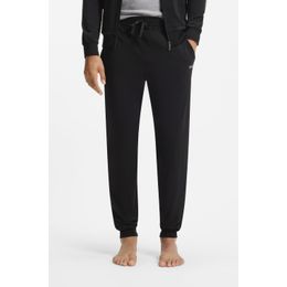 Sweathose BOSS "Mix&Match Pants", Herren, Gr. L (52), N-Gr, schwarz (schwarz 001), Sweatware, Obermaterial: 95% Baumwolle, 5% Elasthan, unifarben, Basic kn&ouml;chellang, Hosen Sweathose, mit BOSS Aufdruck auf dem Kordelzug