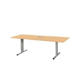 Sch&auml;fer Shop Sch&auml;fer Shop Select Besprechungstisch Planova Basic, mit Tischanschlussfeld, Rechteck, T-Fu&szlig;, B 2000 x T 800 x H 717 mm, Buche/wei&szlig;aluminium RAL 9006