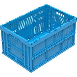 Faltbox im EURO-Ma&szlig; FK 643-61, ohne Deckel, Durchfassgriff, 60 l, Polypropylen, blau