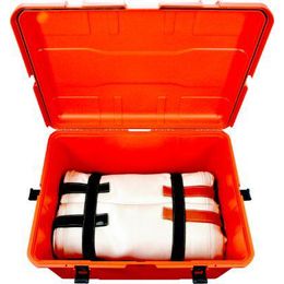 Brandbegrenzungsdecke S-TYPE, f&uuml;r E-Stapler und Li-Akkus, 2-seitig beschichtet, bis 1200 &deg;C, mit Trolley Gr&ouml;&szlig;e XL, L 7000 x B 7000 mm, HT-Silikat, gold