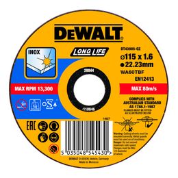 Dewalt High Performance Trennscheibe Edelstahl flach 115x1,6mm (DT43905-QZ)