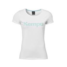T-Shirt Kempa "Shirt GRAPHIC T-SHIRT GIRLS Kids", M&auml;dchen, Gr. 152, wei&szlig;, Obermaterial: 95% Baumwolle CO. 5% Elasthan EL., Shirts T-Shirt