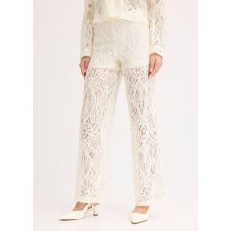 bonprix Hose aus Spitze, beige, Gr.42, Stylische Hose mit toller Passform und leichter Transparenz, 67% Baumwolle