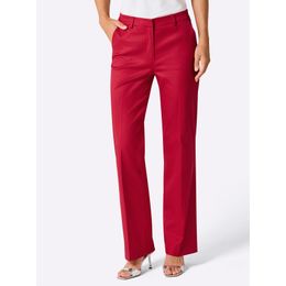 B&uuml;gelfaltenhose CREATION L PREMIUM, Damen, Gr. 18, Kurzgr&ouml;&szlig;en, rot, 70% Lyocell, 26% Baumwolle, 4% Elasthan, unifarben, Hosen