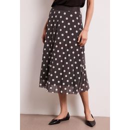 Plisseerock Street One, Damen, Gr. 34, espresso braun, Stoff, 95% Polyester, 5% Elasthan, gepunktet, comfort fit wadenlang, R&ouml;cke, mit Mesh