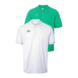 Kurzarmhemd Kappa "Kappa Polo shirt KMLogo Maltaxita", Herren, Gr. XL, Normalgr&ouml;&szlig;en, wei&szlig;, gr&uuml;n chilly, Obermaterial: 100% Baumwolle, Hemden
