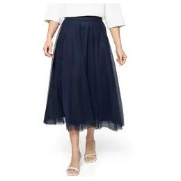 Midirock Zero "Damen mit elastischem Bund", Damen, Gr. 38, deep sky, T&uuml;ll, Obermaterial: 100% Polyester, transparent, ausgestellt lang, R&ouml;cke, Material.