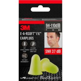 3M Geh&ouml;rschutzst&ouml;psel E-A-Rsoft&trade; FX&trade;, Einweg, Glockenform, SNR 37 dB, weicher PU-Schaumstoff, gelb, Packung mit 5 Paar