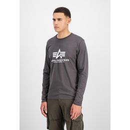 Longsleeve Alpha Industries "Basic Longsleeve BL", Herren, Gr. XXL, grau (vintage grau), Obermaterial: 100% Baumwolle, Shirts