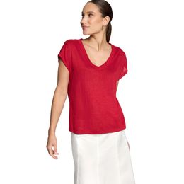 T-Shirt Zero "Damen mit V-Ausschnitt", Damen, Gr. 34, candy rot, Jersey, Obermaterial: 55% Viskose, 45% Polyester, figurumspielend normal, V-Ausschnitt, Shirts T-Shirt, Material